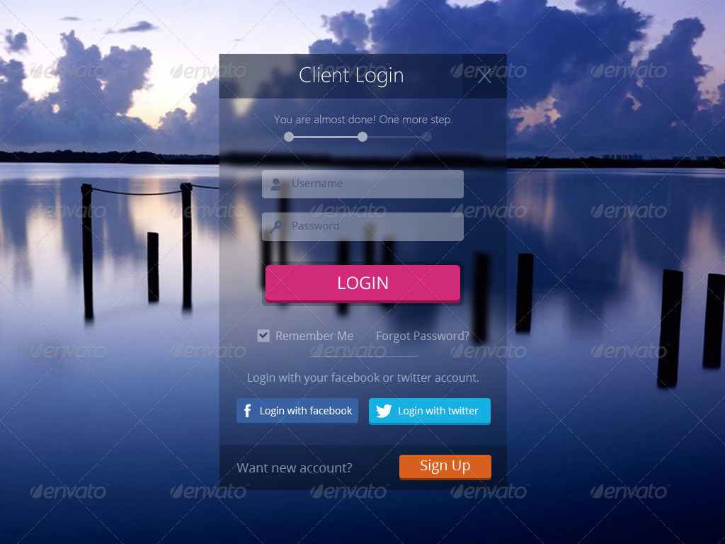 Client Login Form, Web Elements | GraphicRiver